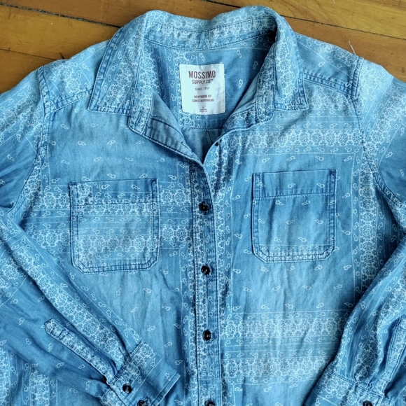 Mossimo Supply Co. | Tops | Y2k Target Bandana Print Cotton Buttonup ...